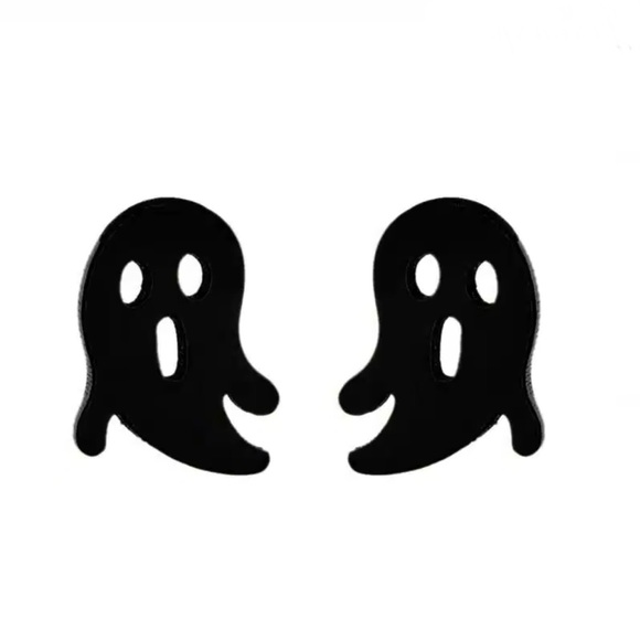 Accessories | Tiny Black Ghosts Dainty Mini Abstract Cutout Spooky ...